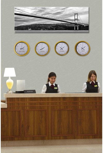 Platin Saat 36 cm Gold Metal 4 Adet Set Otel Dünya Saati Platin Saat 36 cm Gold Metal 4 Adet Set Otel Dünya Saati