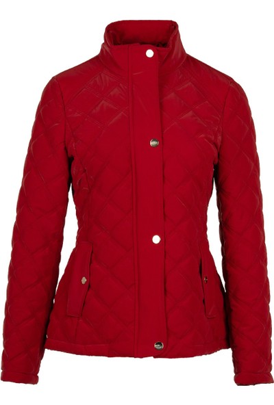 Ekol Kadın Dik Yaka Kapitone Kaban 6057227 Kırmızı