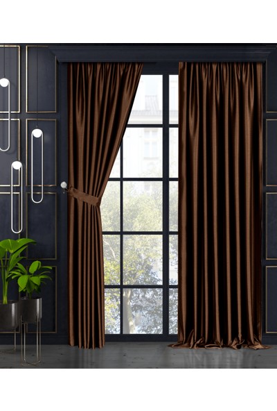 Demor Home Yüksek Kalite Koyu Kahve Yarı Mat Karartma Blackout Fon Perde Ekstrafor Büzgülü Tek Kanat Demor Home Yüksek Kalite Koyu Kahve Yarı Mat Karartma Blackout Fon Perde Ekstrafor Büzgülü Tek Kanat