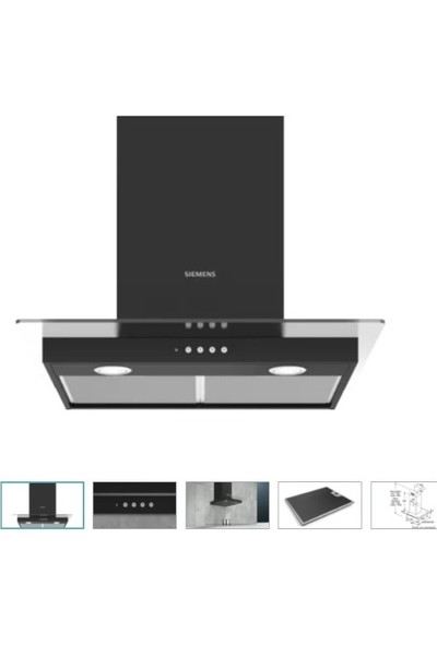 Siemens LC66GCD60T Siyah Duvar Tipi Davlumbaz Siemens LC66GCD60T Siyah Duvar Tipi Davlumbaz