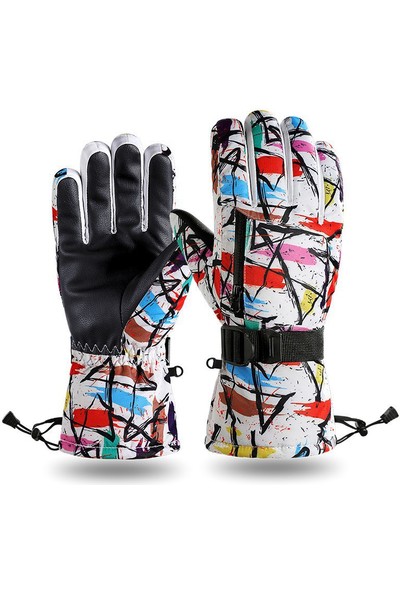 Xoutdoor Rüzgar ve Su Geçirmez Kaymaz İletken Parmak Özellikli Kadife Kışlık Kayak Eldiveni - Çok Renkli (Yurt Dışından)