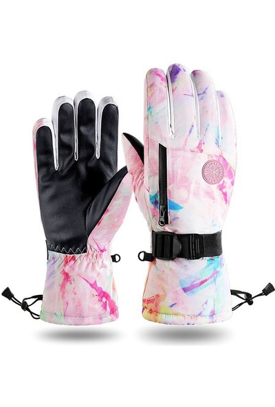 Xoutdoor Rüzgar Geçirmez Kaymaz Dokunmatik Ekran Kullanımına Uygun Kadife Kayak Eldiveni - Pembe (Yurt Dışından)