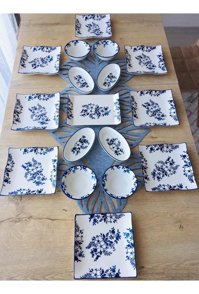 Venüs Home Yasemin Desen 8 Kişilik 17 Parça Kahvaltı Takımı