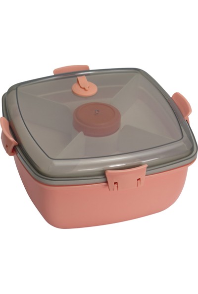 4 Bölmeli Salata Öğle Yemeği Kabı Salata Kasesi ile