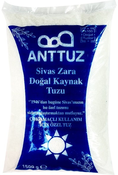 Sivas Zara Çakrı Tuzlagözü Doğal Kaynak Tuzu 1.5 kg Sivas Zara Çakrı Tuzlagözü Doğal Kaynak Tuzu 1.5 kg