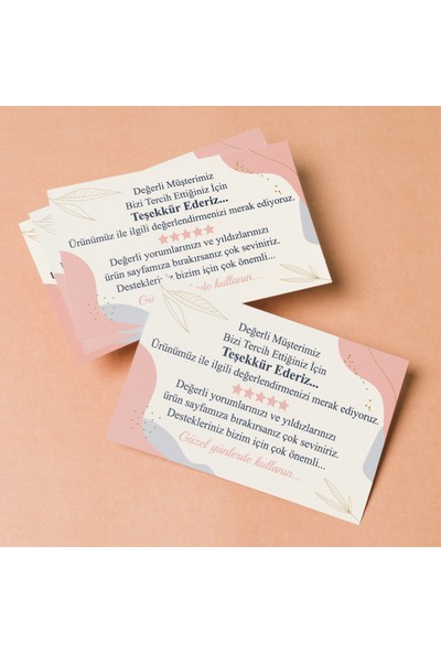 Teşekkür Kartı - 100'lü - 5,2x8,2cm