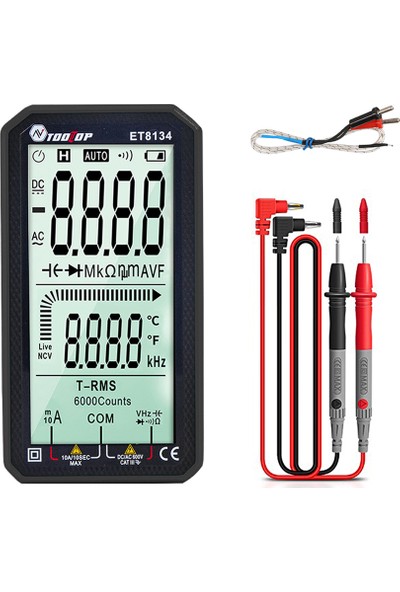 Tooltop ET8134 Taşınabilir 4.7 Inç LCD Ekran Multimetre - Siyah (Yurt Dışından) Tooltop ET8134 Taşınabilir 4.7 Inç LCD Ekran Multimetre - Siyah (Yurt Dışından)