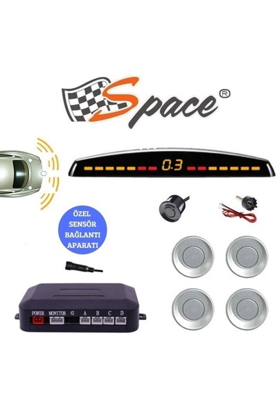 Space Dijital Göstergeli Ses Ikazlı Park Sensörü 22MM Gri / GUPR18-G