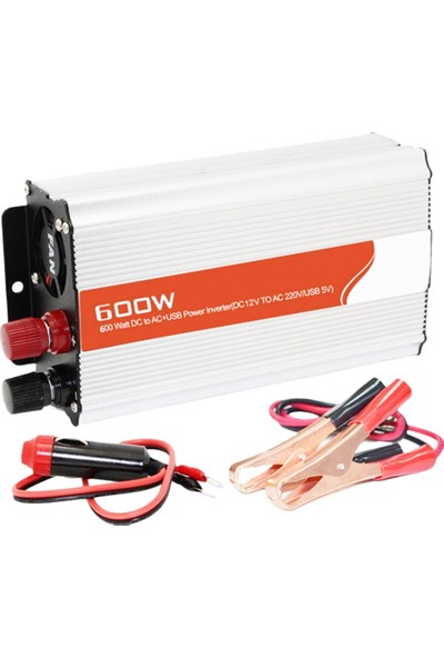 Space Inverter Dönüştürücü Usb'li 12-220V 600 Watt/ ICCA90 Space Inverter Dönüştürücü Usb'li 12-220V 600 Watt/ ICCA90