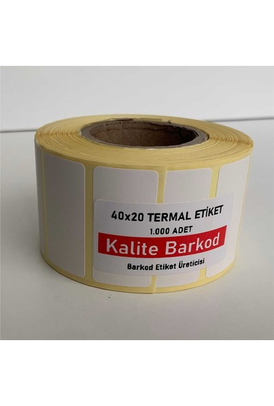 Kalite Barkod 40X20 Termal Etiket 30 Rulo Barkod Etiketi