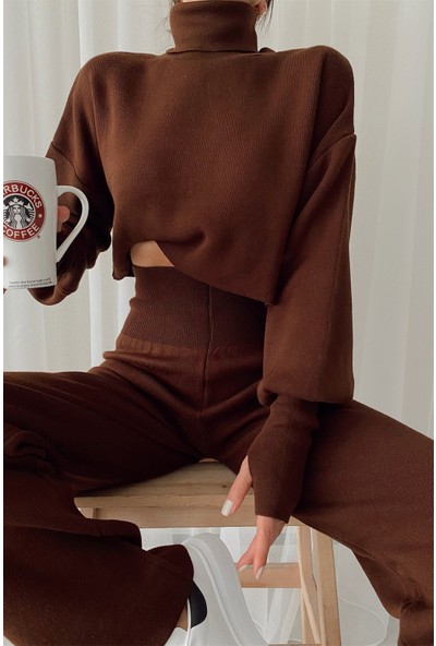 MyLove My Love Butik Triko Crop Pantolon Takım