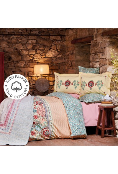 Sarah Anderson Akadia Çift Kişilik %100 Pamuk Pike Hediyeli Nevresim Seti