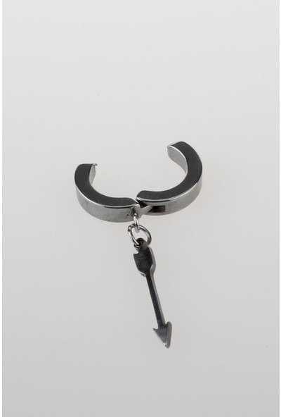 Madame Concept Sıkıştırmalı Çelik Gümüş Renk Ok Figürlü Erkek Küpe