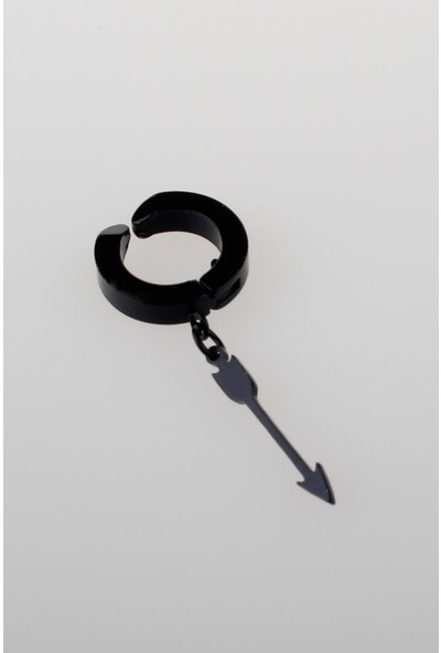 Madame Concept Sıkıştırmalı Çelik Siyah Renk Ok Figürlü Erkek Küpe