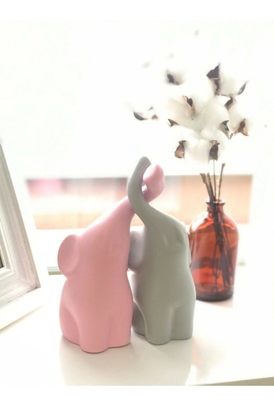 Mağazanyanında Dekoratif Fil Biblo 2'li Set