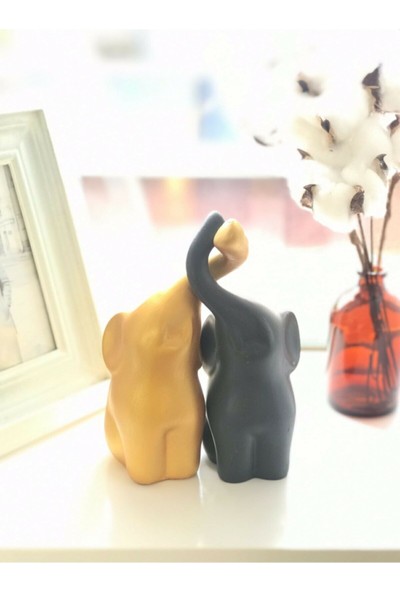 Mağazanyanında Dekoratif Fil Biblo 2'li Set