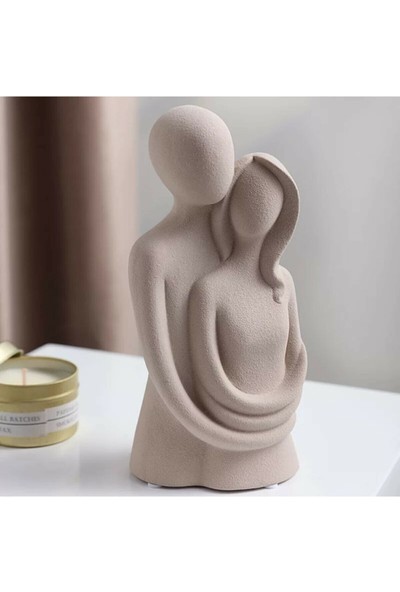 Mağazanyanında Yeni Iş Hediyesi Masa Dekor Tasarım Sevgili Çift Biblo Krem