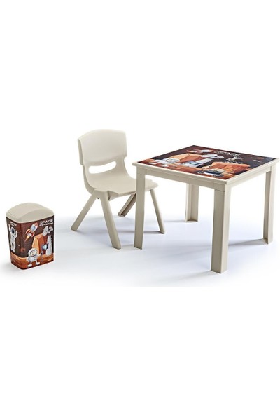 Fiore Çocuk Masa Sandalye Takımı 3 Parça Latte Space 1-3 Yaş Için Fiore Çocuk Masa Sandalye Takımı 3 Parça Latte Space 1-3 Yaş Için