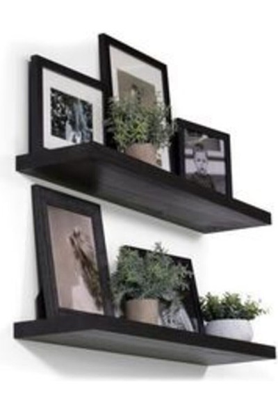 Karadeniz Pazarlama 2li Siyah Ahşap Raf 140X20 YÜKS.40MM