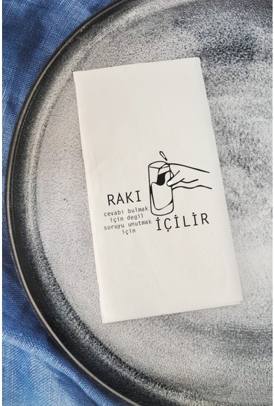 Pekshop Sunum Peçetesi Rakı Unutmak Için Içilir Konuşan Kağıt Peçete