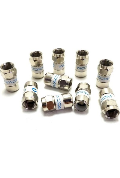 Novacom Sıkmalı Kolay F Konnektör Rg6 10 Adet