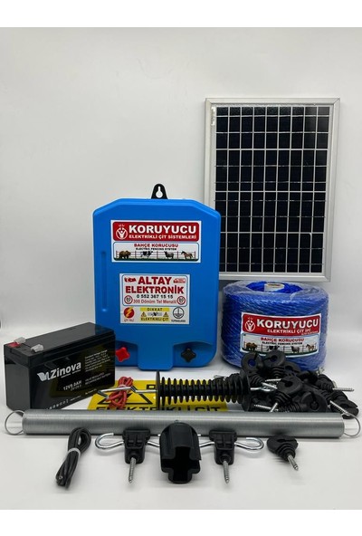ALTAY Koruyucu Monokristal Güneş Enerji Panelli Elektrikli Çit Sistemi (Domuz,ayı Kovucu Set)