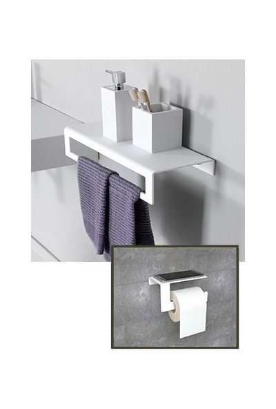 Kraker Metal Banyo Havlu Askılıgı ve Tuvalut Kagıdı Askılı