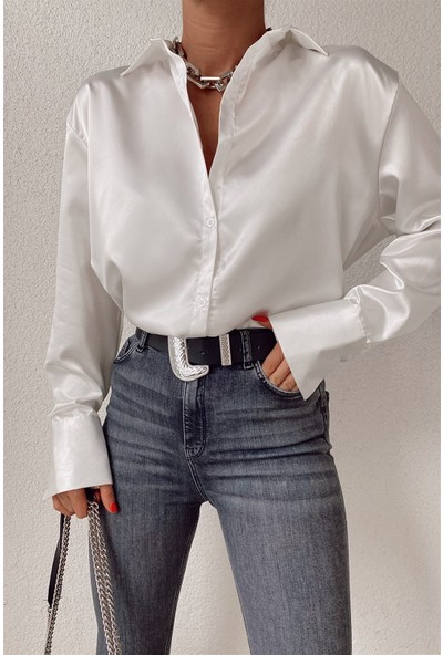 MyLove Oversize Saten Gömlek