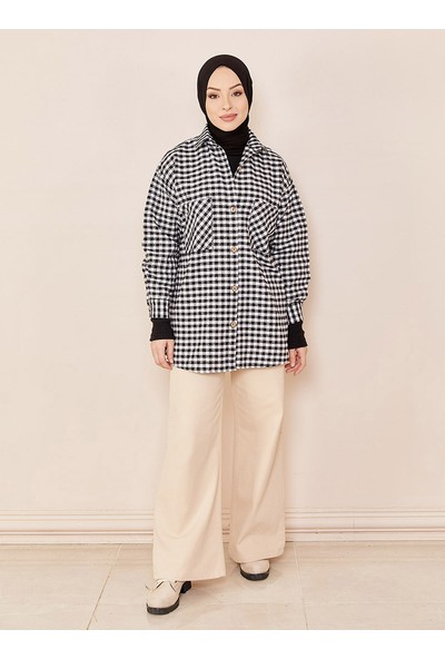 Tofisa Pötikareli Gömlek Tunik - Beyaz - Tofisa Tofisa Pötikareli Gömlek Tunik - Beyaz - Tofisa