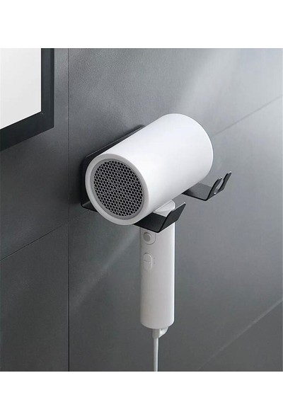 Evimobi Design Beyaz Saç Kurutma Makinesi Tutacağı, Beyaz Fön Makinesi Banyo Rafı Askısı