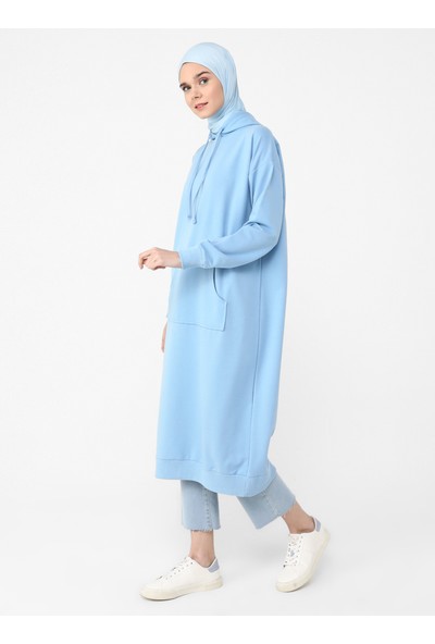 Refka Kanguru Cepli Kapüşonlu Sweatshirt - Derin Mavi - Refka Basic Refka Kanguru Cepli Kapüşonlu Sweatshirt - Derin Mavi - Refka Basic