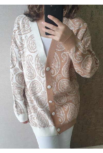 IRM By Irem Tekdemir Çift Renk Şal Desenli Hırka