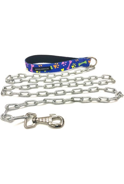 Mavi Kemik Desenli 3 mm 120 cm Zincir Gezdirme Kayışı L