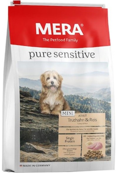 Mera Pure Sensitive Mini Hindili ve Pirinçli Yetişkin Köpek Maması 4 kg Mera Pure Sensitive Mini Hindili ve Pirinçli Yetişkin Köpek Maması 4 kg