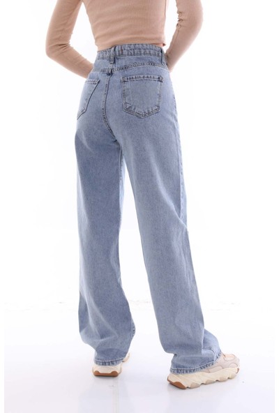 Bike Life Kadın Açık Mavi Kar Yıkamalı Yüksek Bel Palazzo Jean Bike Life Kadın Açık Mavi Kar Yıkamalı Yüksek Bel Palazzo Jean