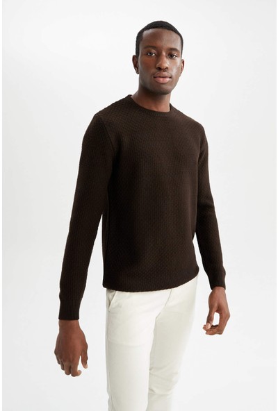 DeFacto Regular Fit Bisiklet Yaka Triko Kazak X2074AZ21CW