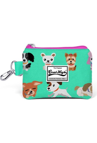 Coral High Kids Su Yeşili Köpek Desenli Bozuk Para Çantası 21716