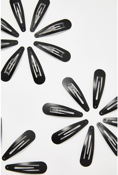 H&E Design 12'li Siyah Çıt Çıt Toka Seti