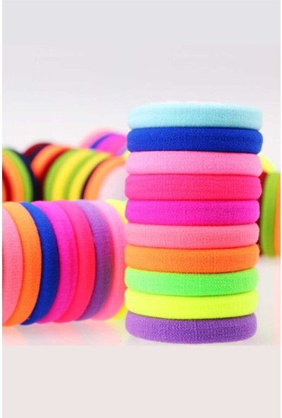 H&E Design Kadın 24'lü Renkli Lastik Toka Seti