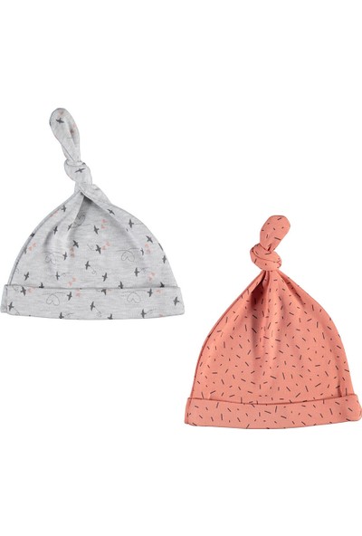Bibaby Organik Şapka 2li Sweet Time Kar Melanj - Kiremit Bibaby Organik Şapka 2li Sweet Time Kar Melanj - Kiremit