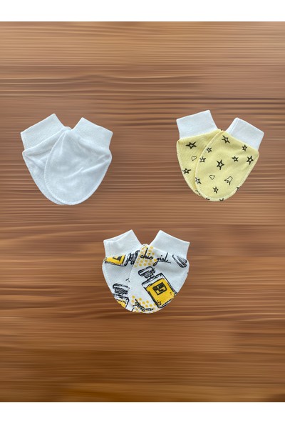 Nikuby Neşeli Bebekler Kız Bebek Yeni Doğan 3 Çift Eldiven Model-2
