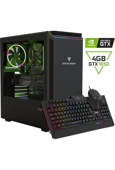 Casper Excalibur E60L.101F-8VH0X-0FC Intel Core i3 10100F 8GB 500GB SSD GTX1650 Freedos Masaüstü Bilgisayar Casper Excalibur E60L.101F-8VH0X-0FC Intel Core i3 10100F 8GB 500GB SSD GTX1650 Freedos Masaüstü Bilgisayar