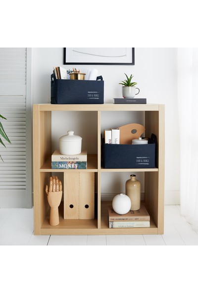 Ocean Home 2'li Lacivert Keçe Katlanır Sepet