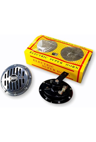 Motolinas Hella Çiftli 12 V Nikel Korna Süper Ton Büyük Boy 13 cm