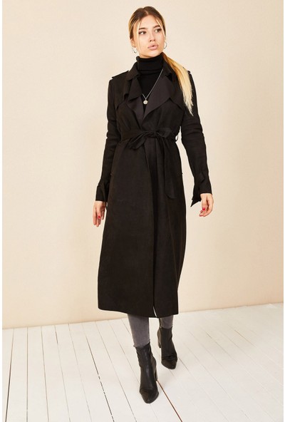 Hakke Uzun Süet Trençkot