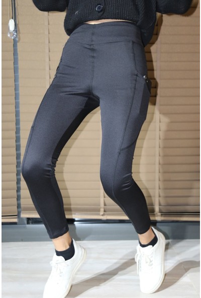 Hakke Modelli Içi Yün Yuksek Bel Tayt