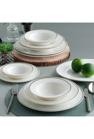 Güral Porselen - Harika 26 Parça 6 Kişilik Bone Yemek Takımı - 226