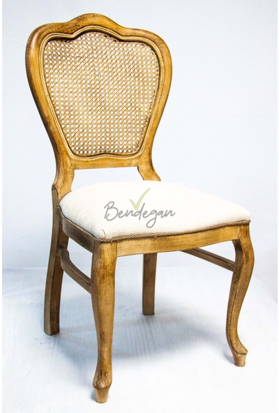 Bendegan Hasırlı Klasik Lükens Döşemeli Cilalı Sandalye