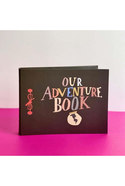 Patladı Gitti Our Adventure Tasarımlı Klasör Fotoğraf Albümü Anı Defteri Beyaz Kalem ve Yapıştırıcı