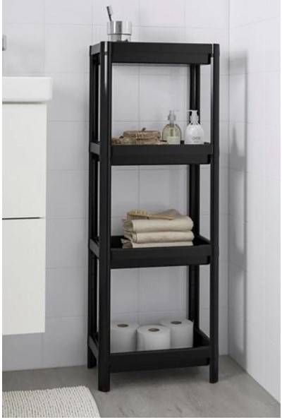 Newstore Home 3 Bölmeli Banyo Raf Ünitesi Siyah Newstore Home 3 Bölmeli Banyo Raf Ünitesi Siyah
